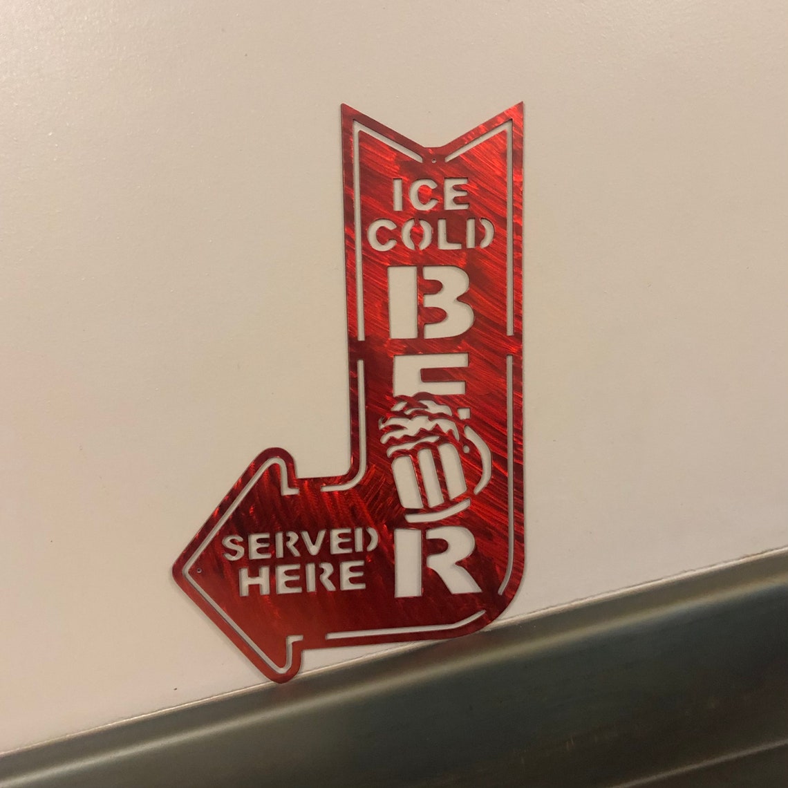 Beer Sign Garage Sign Man Cave Ice Cold Beer Metal Beer Sign - Etsy