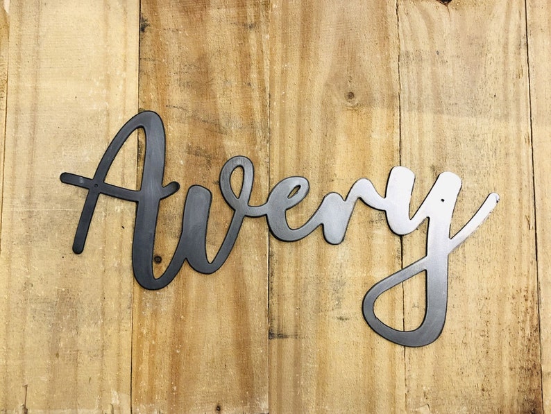 Custom Metal Word Sign Personalized Name Sign Cursive Word | Etsy