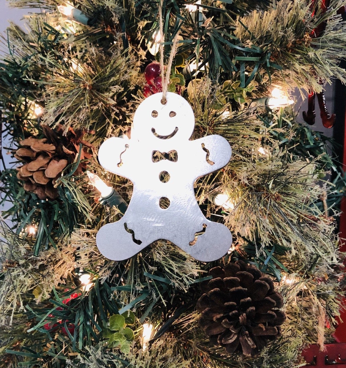Gingerbread Man Ornament Metal Ornaments Christmas Ornaments | Etsy