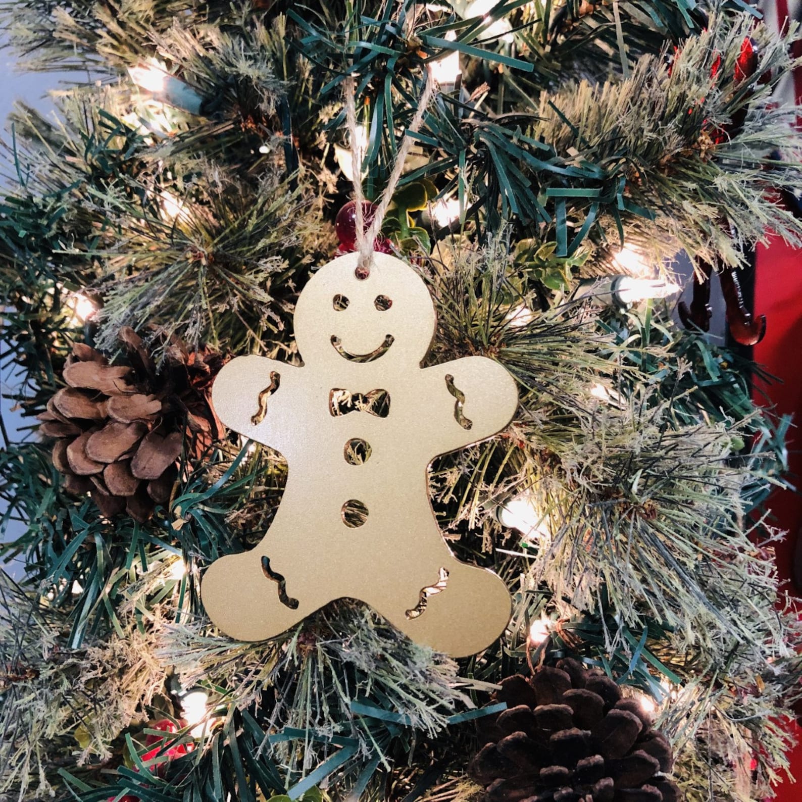 Metal Gingerbread Man Christmas Ornament: Hand-brushed Finish - Etsy