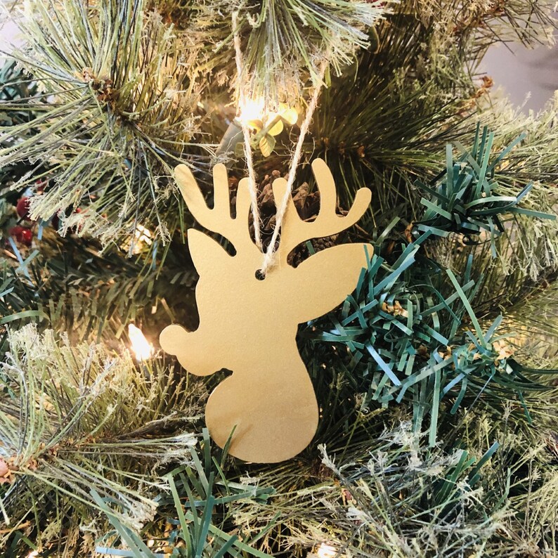Rudolph Ornament Metal Reindeer Christmas Ornaments Christmas - Etsy