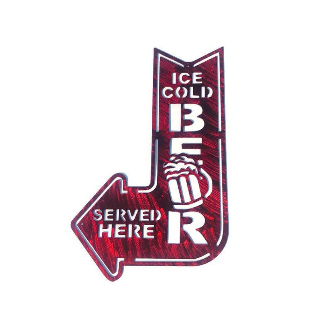 Ice Cold Beer Metal Sign: Man Cave Garage Decor - Etsy