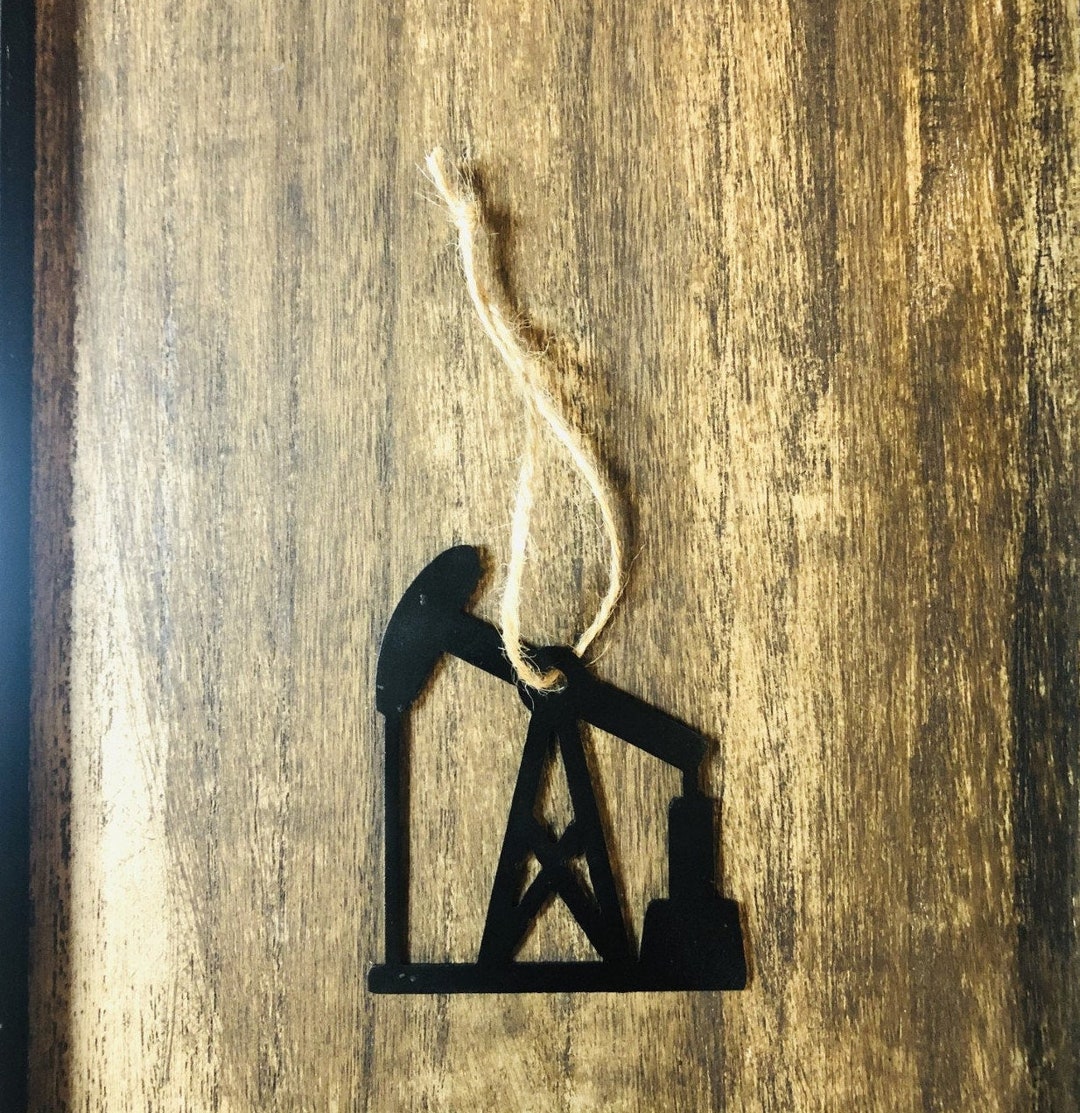 Metal Oil Derrick Christmas Ornament: Hand Brushed Oilfield Decor - Etsy