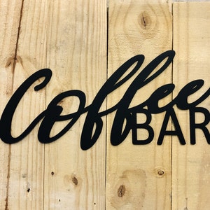 Coffee Bar Sign Metal Coffee Sign Coffee Word Sign Kitchen Decor ...