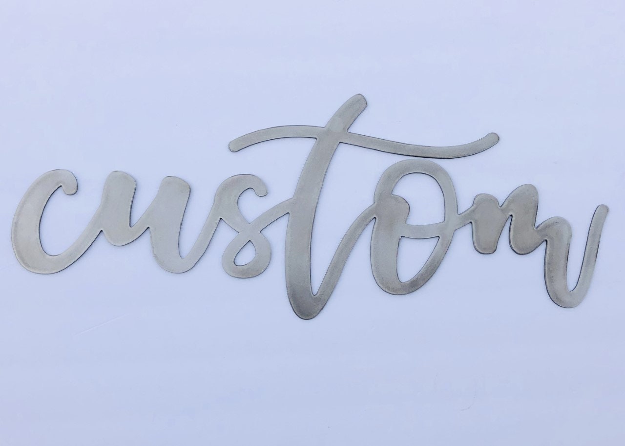 Custom Word Sign Metal Personalized Nursery Name Sign Cursive | Etsy