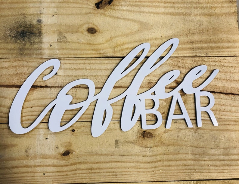 Coffee Bar Sign Metal Coffee Sign Coffee Word Sign Kitchen | Etsy