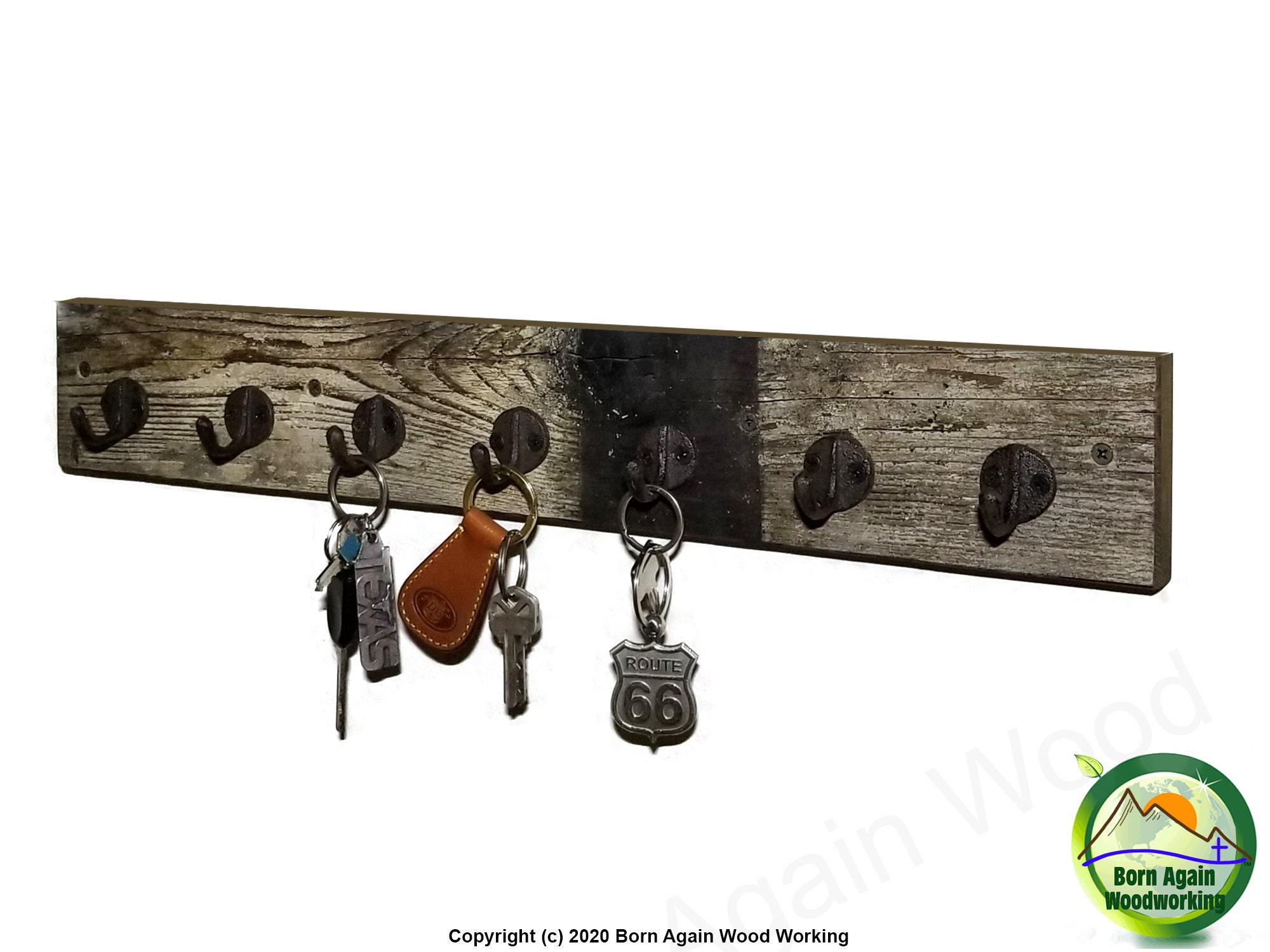 Reclaimed Wood Key Hook - Barn Wood Key Rack - Jewelry Organizer ...