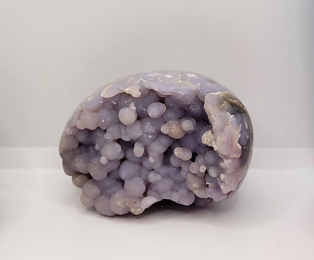 2.7 Raw Purple Botryoidal Chalcedony Geode Egg Carving, Grape Agate ...