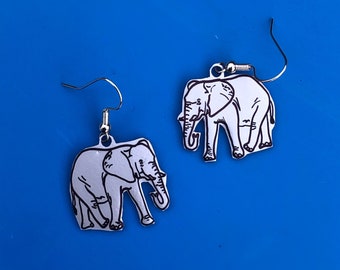 Elephant Dangle Earrings Choose Design & Color Custom 3D Printed ...