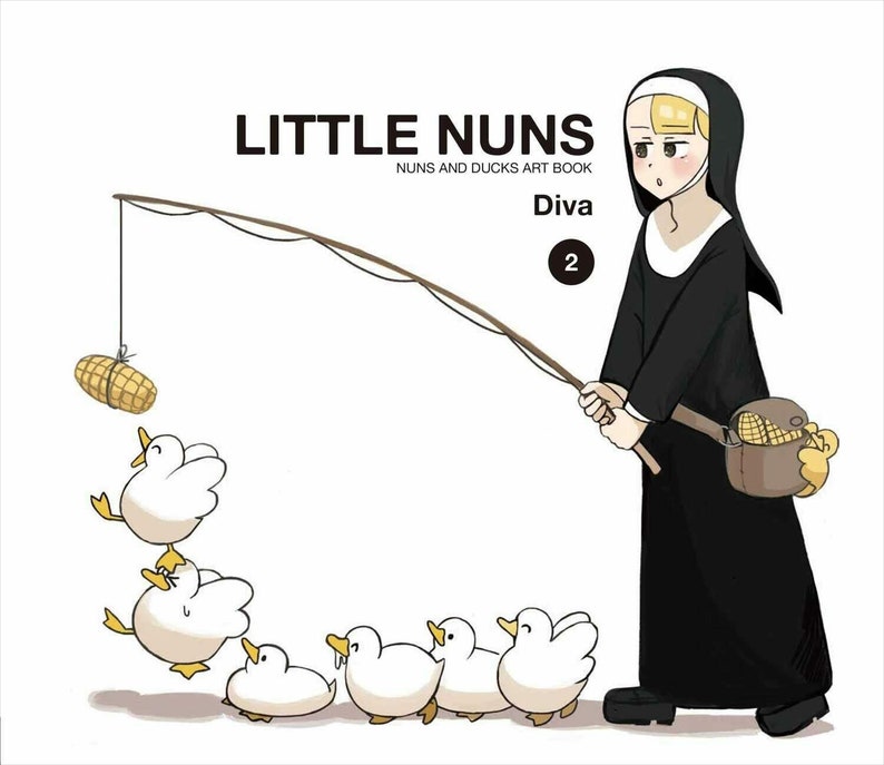 Little Nuns Nuns and Ducks ART 2 Diva Artwork Illustration | Etsy