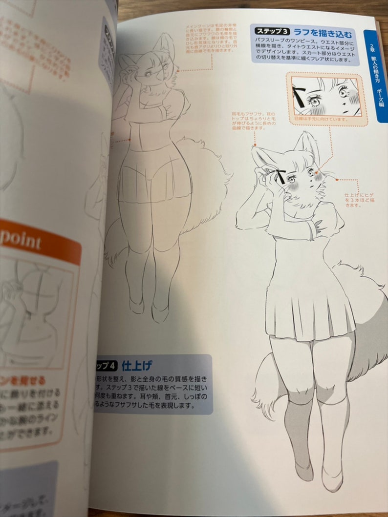 How to Draw Furry Characters Poses kemono Manga Guide Japan | Etsy