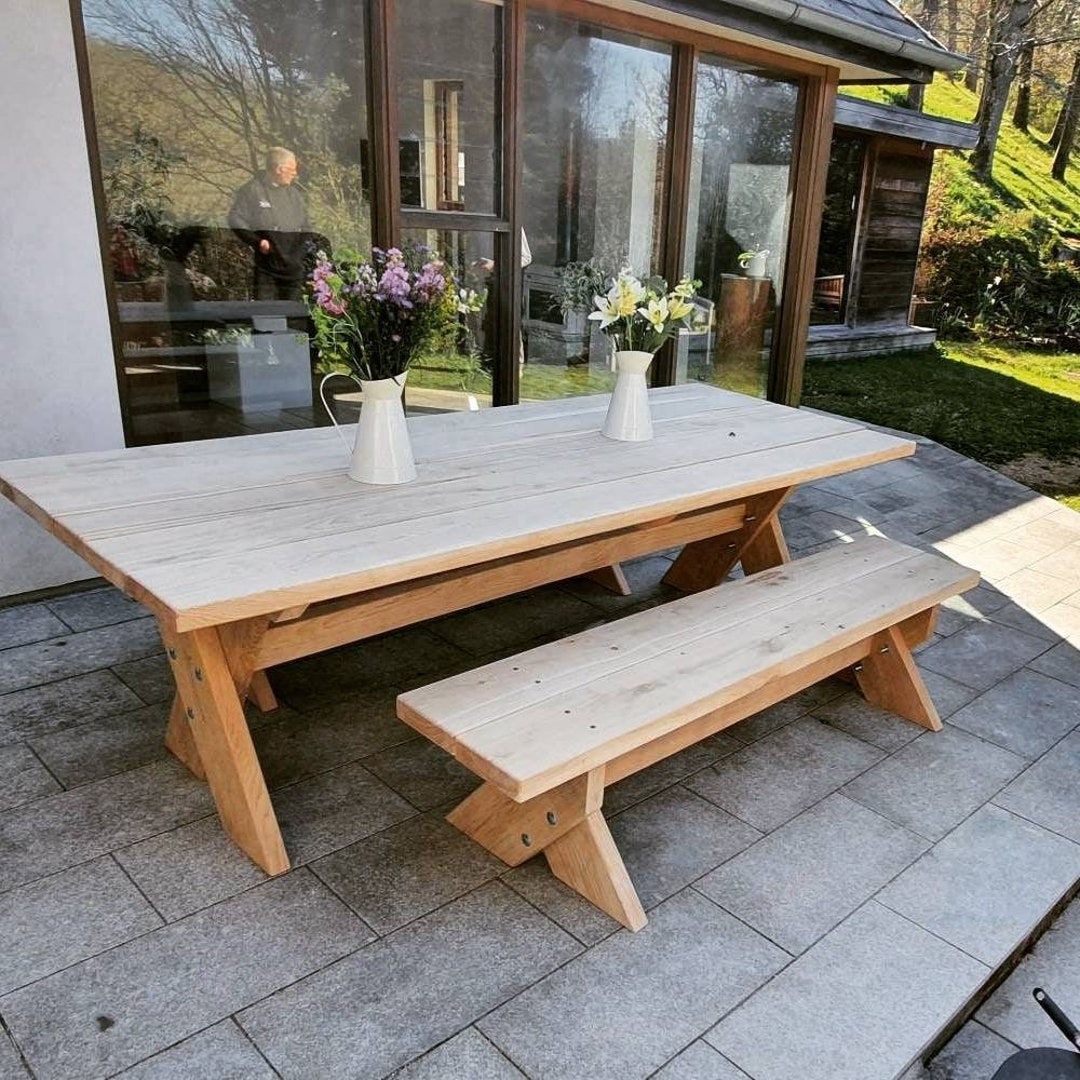 Custom Oak Garden Furniture 3.m Handcrafted From Locally - Etsy New Zealand