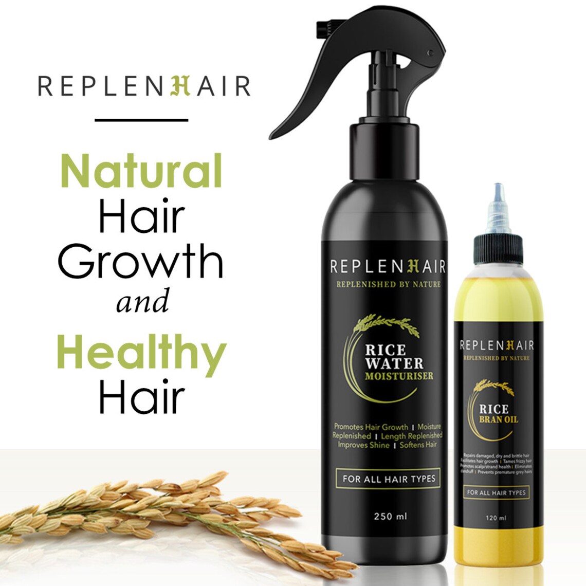 REPLENHAIR Moisturising Rice Water and Hair Oil Bundle - Etsy