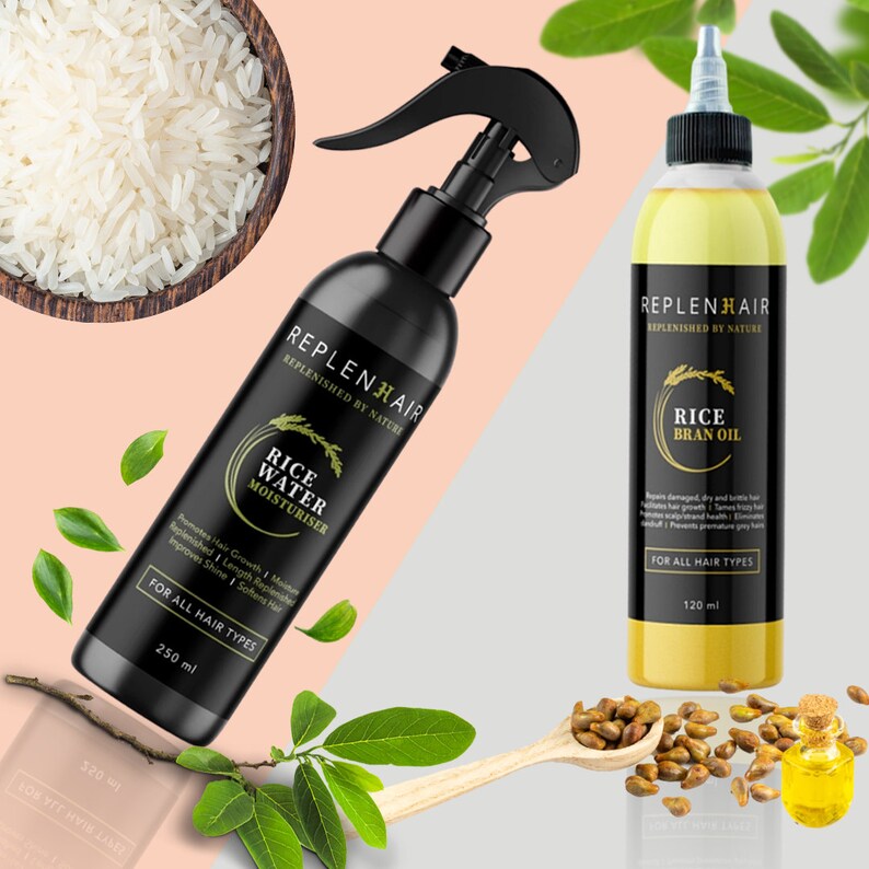 REPLENHAIR Moisturising Rice Water and Hair Oil Bundle - Etsy