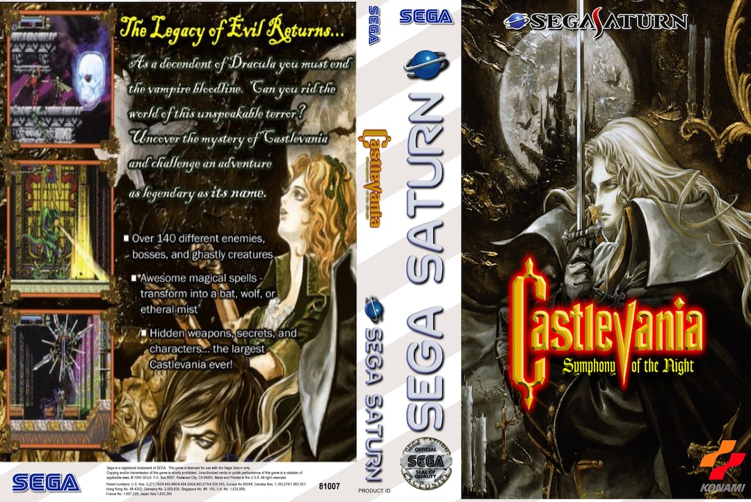 Castlevania Symphony of the Night - Sega Saturn Reproduction - ENGLISH ...
