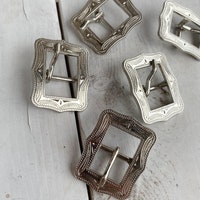 No.9370 Pretty Gold Tone and White Crystal Long Square Buckles - 54 Mm ...