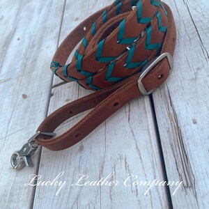 Turquoise Herman Oak Barrel Reins, USA Made, Butter Soft Reins ...