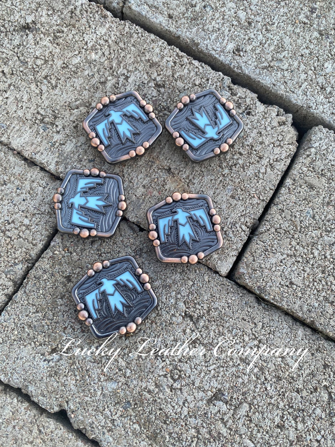 Turquoise Thunderbird Concho, Western Concho, Replacement Concho ...