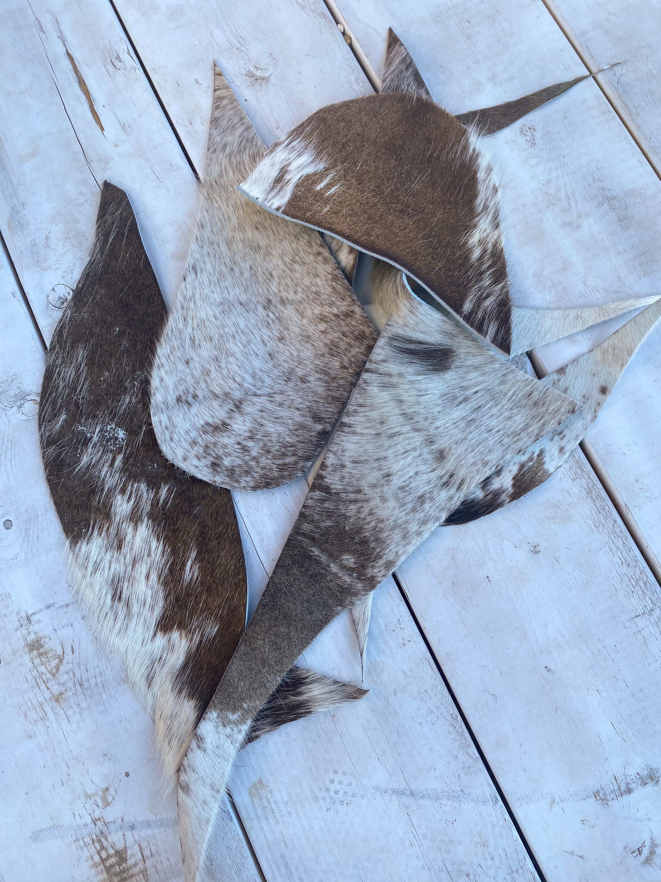 Hair on Hide Scraps Cowhide Real Leather Scraps Earring - Etsy