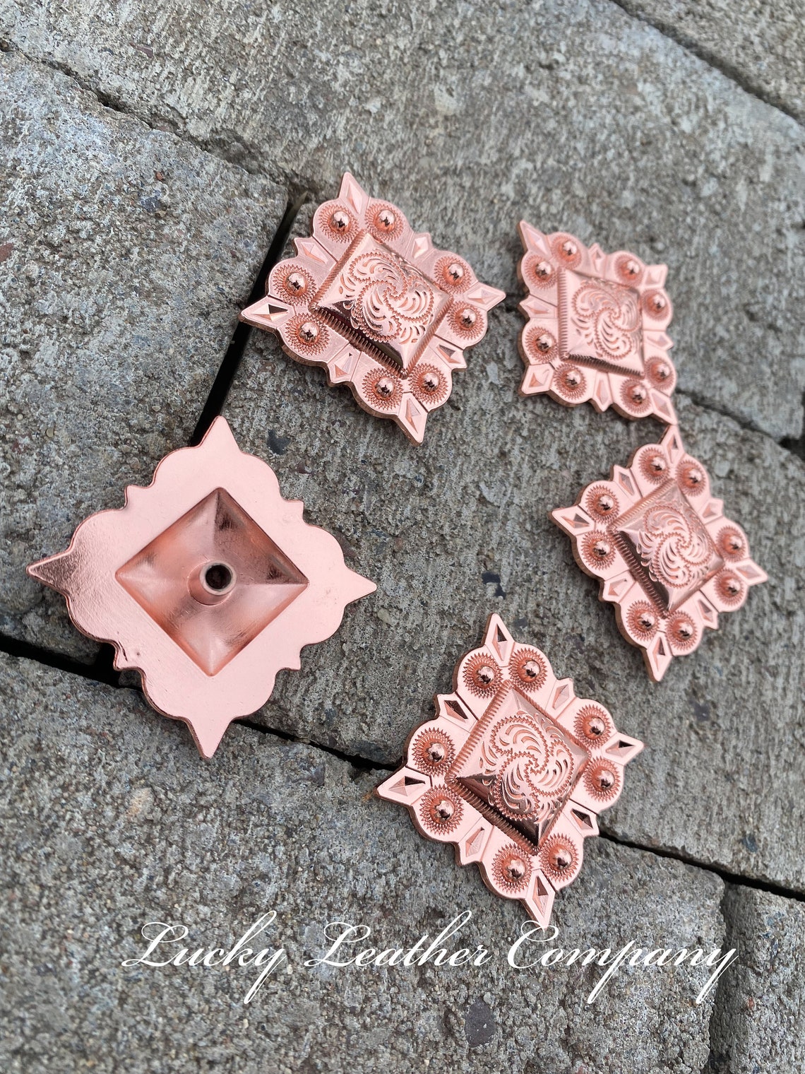 New Rose Gold Berry Conchos Western Concho - Etsy