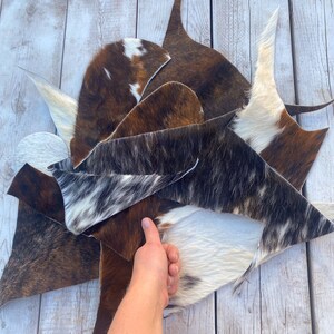 Hair on Hide Scraps, Cowhide, Real Leather Scraps, Earring Making ...