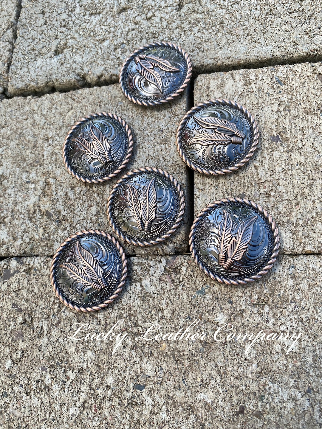 Copper Feather Concho, Western Conchos, Crafting Conchos, Tack Making ...