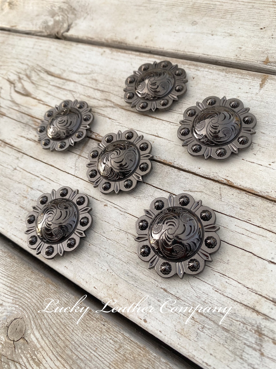 Gun Metal Berry Round Concho, Berry Concho, Western Concho, Replacement ...