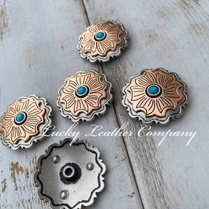 Rose Gold Flower Concho, Tack Making, Replacement Concho, Leather ...