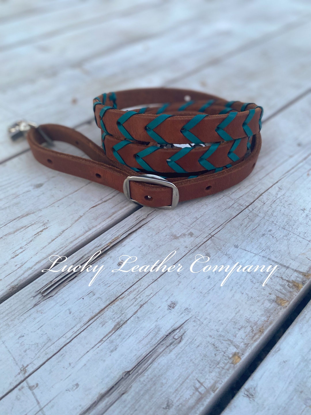 Turquoise Herman Oak Barrel Reins, USA Made, Butter Soft Reins ...