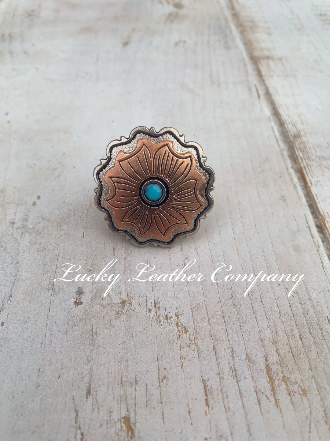 Wild Rag Slide Round Flower, Concho Slide, Cowboy Rag Slide - Etsy