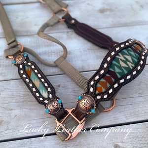 PNW Wool Bronc Halter, 3 Piece Halter, Buckstitch Bronc Halter, Horse ...