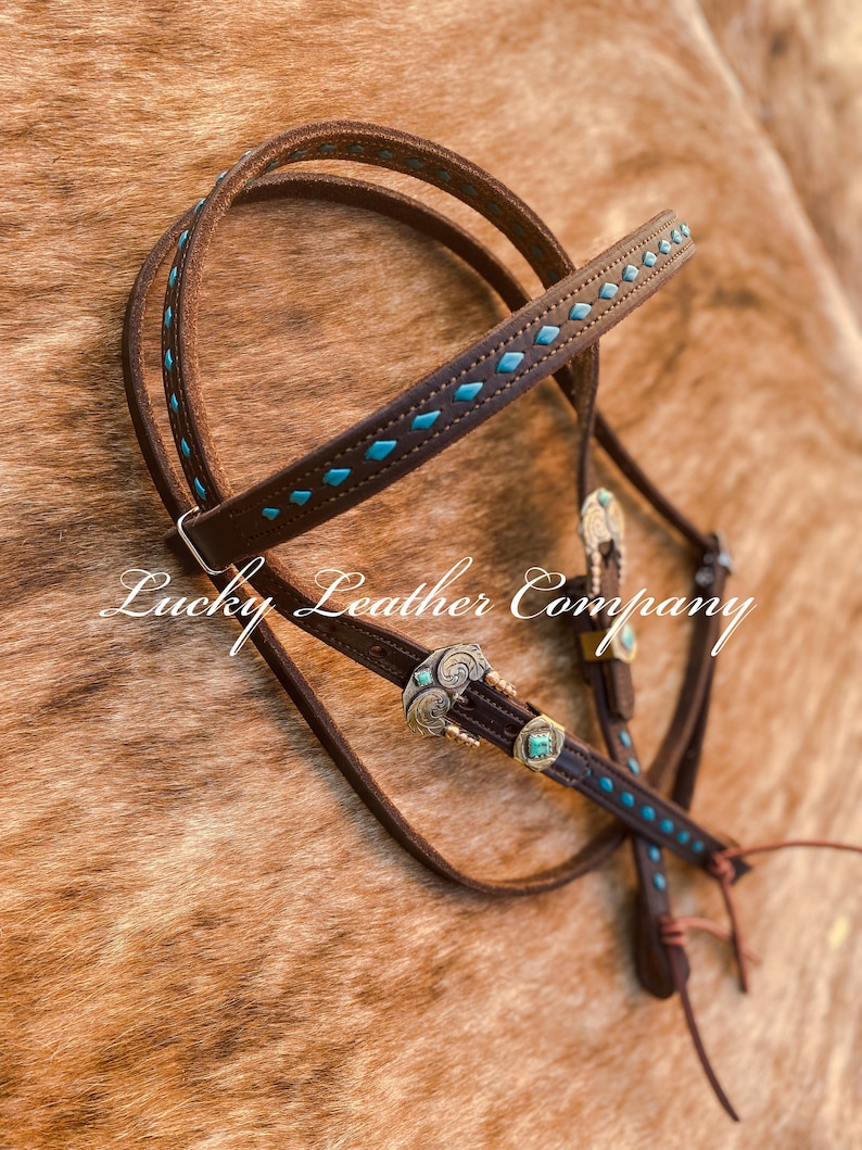 Handmade Turquoise Browband Headstall Handmade Buckles - Etsy