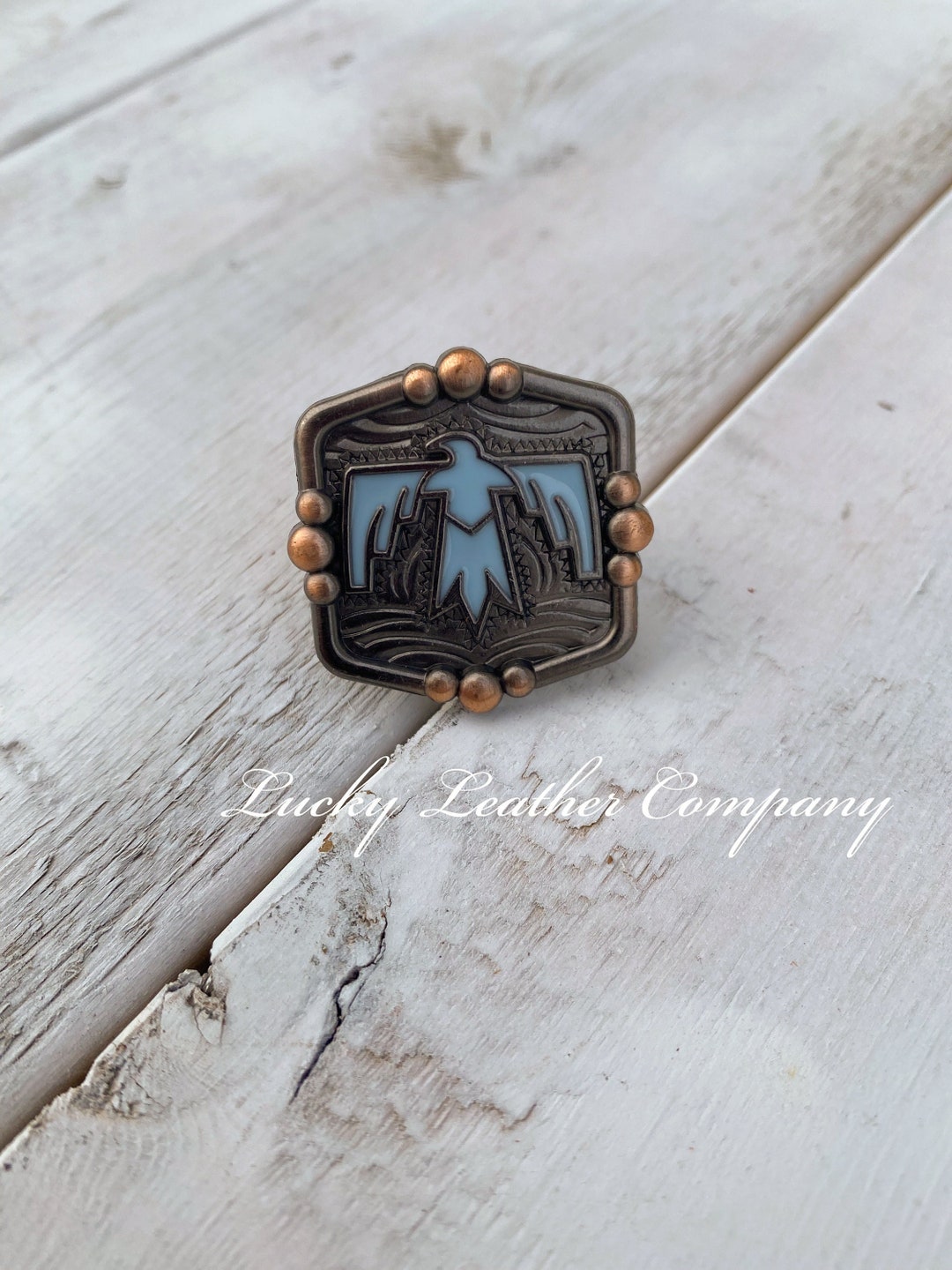 Wild Rag Slide Turquoise Thunderbird, Concho Slide, Cowboy Rag Slide - Etsy