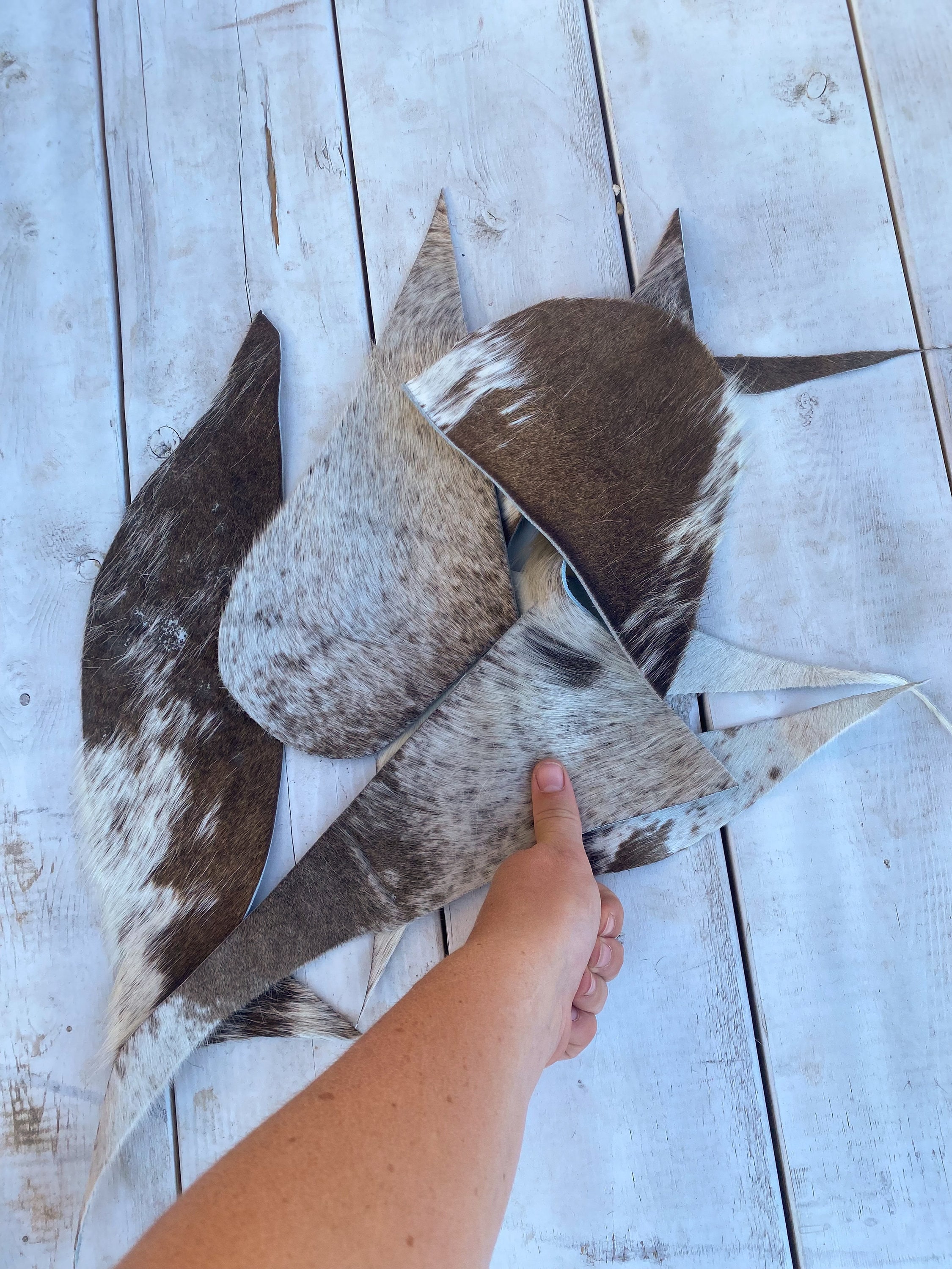 Hair on Hide Scraps Cowhide Real Leather Scraps Earring - Etsy
