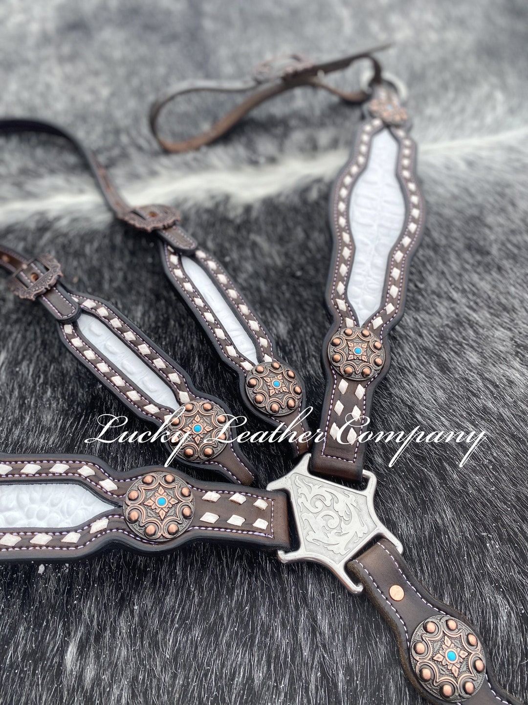 USA Made, Chocolate & White Tack Set, USA Made, Buckstitch Tack ...
