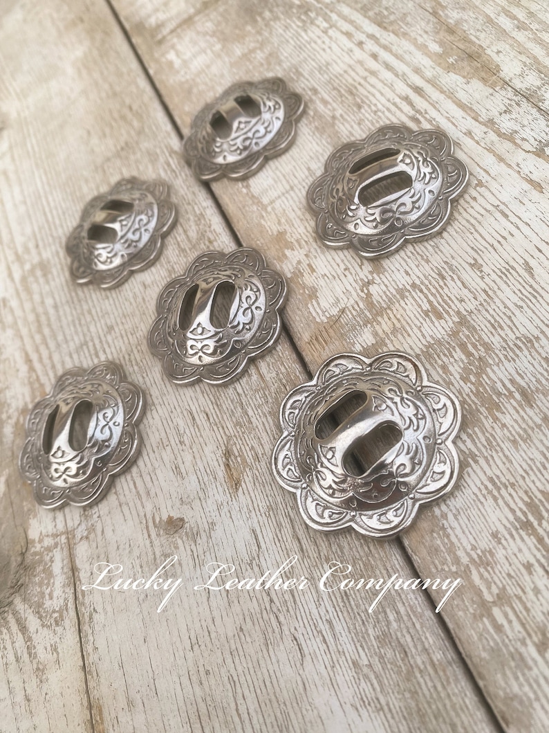 Silver Horseshoe Brand Slotted Concho, Stainless Steel Concho, Slotted ...
