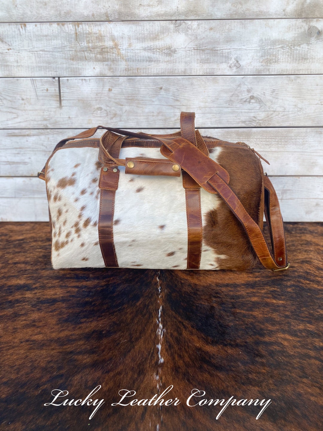 Genuine Cowhide Duffle Bag, Western Accessories, Cowhide Bag, Boho ...