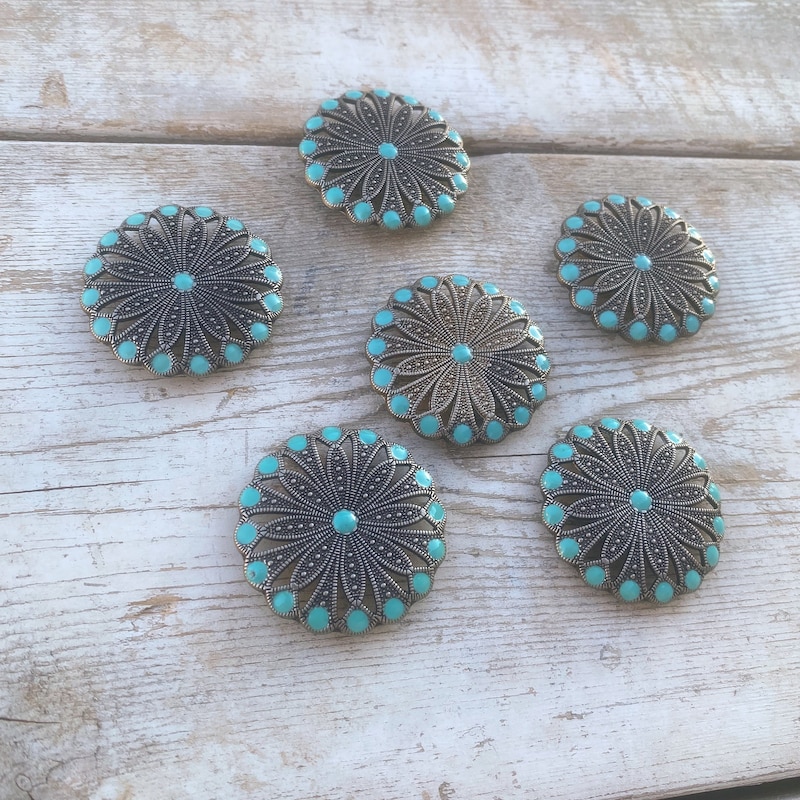 Silver Conchos - Etsy