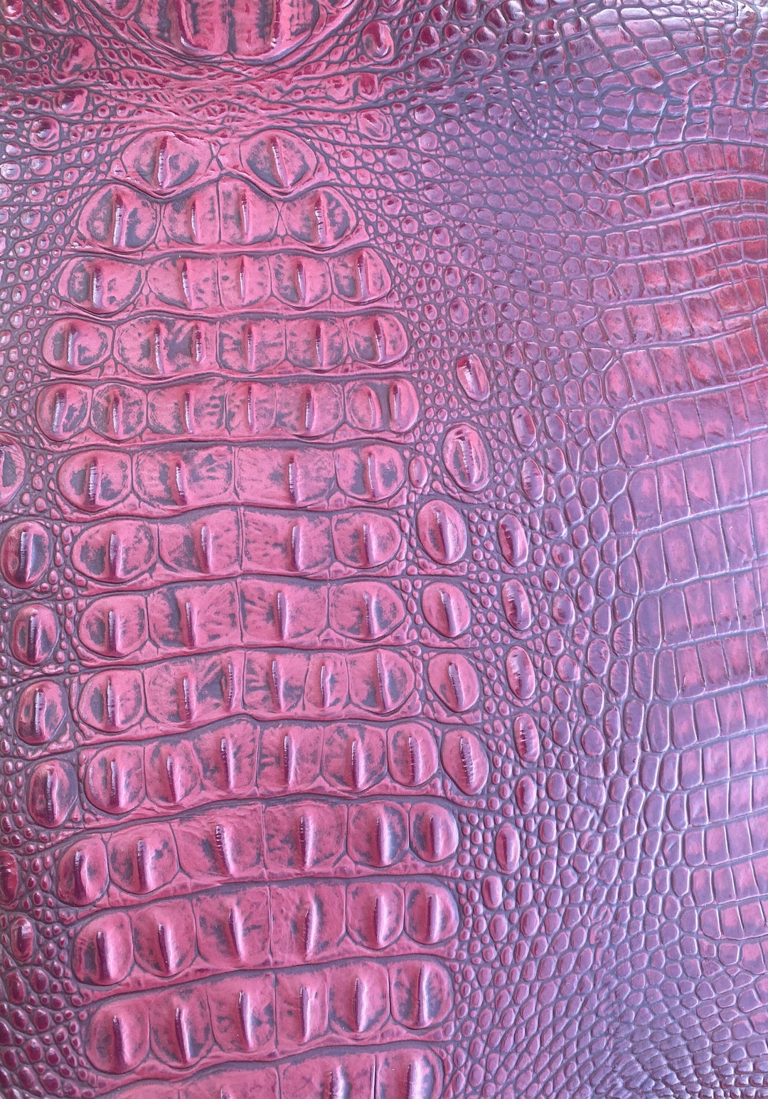 Red Wine Embossed Gator, Leather Sheets, Genuine Embossed Leather, Tack ...