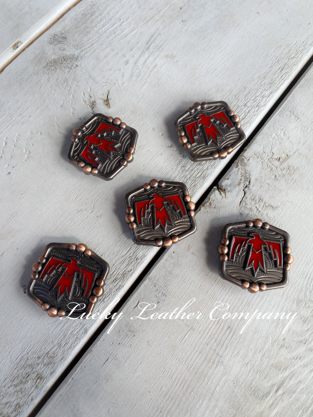 Red Thunderbird Concho, Western Concho, Replacement Concho, Tack Making ...