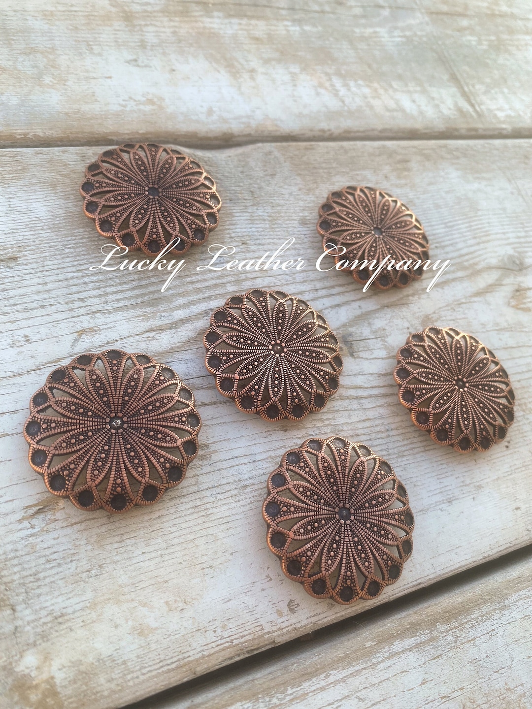 Antique Copper Floral Concho, Western Conchos, Replacement Concho, Tack ...