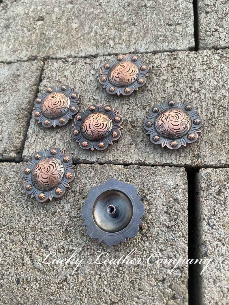 Copper Berry Round Concho Leather Working Concho Crafting - Etsy