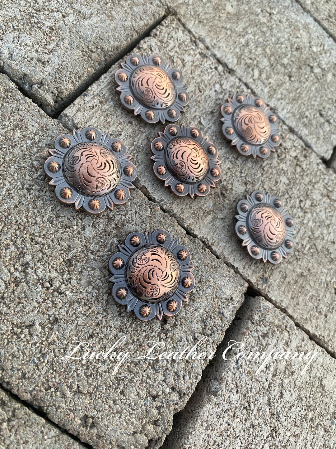 Copper Berry Round Concho, Leather Working Concho, Crafting Concho ...
