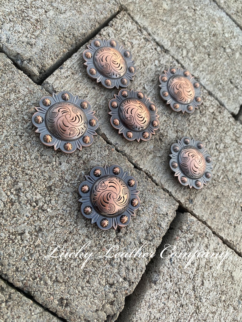 Copper Berry Round Concho, Leather Working Concho, Crafting Concho ...