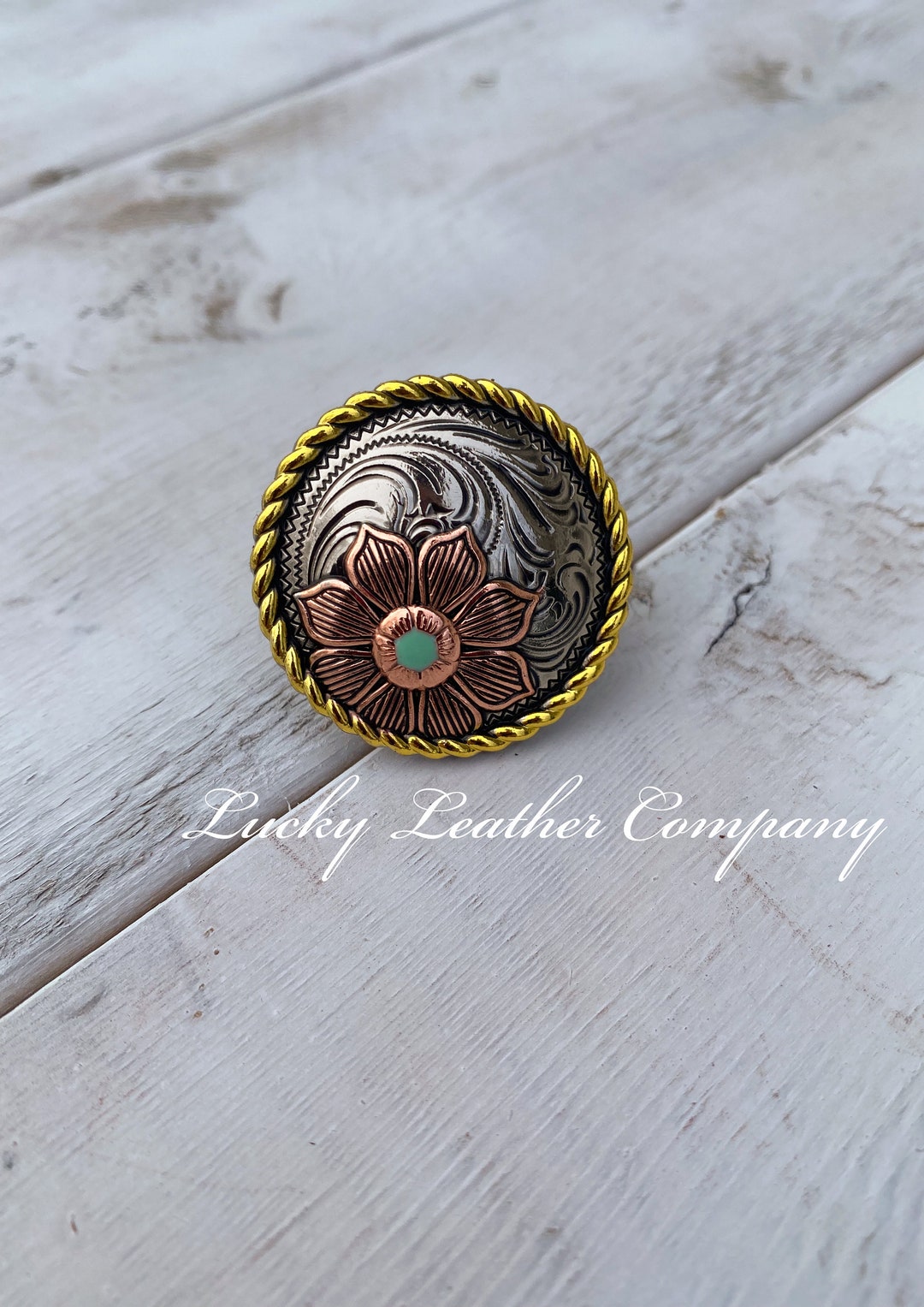 Wild Rag Slide Round Tri- Color, Concho Slide, Cowboy Rag Slide - Etsy