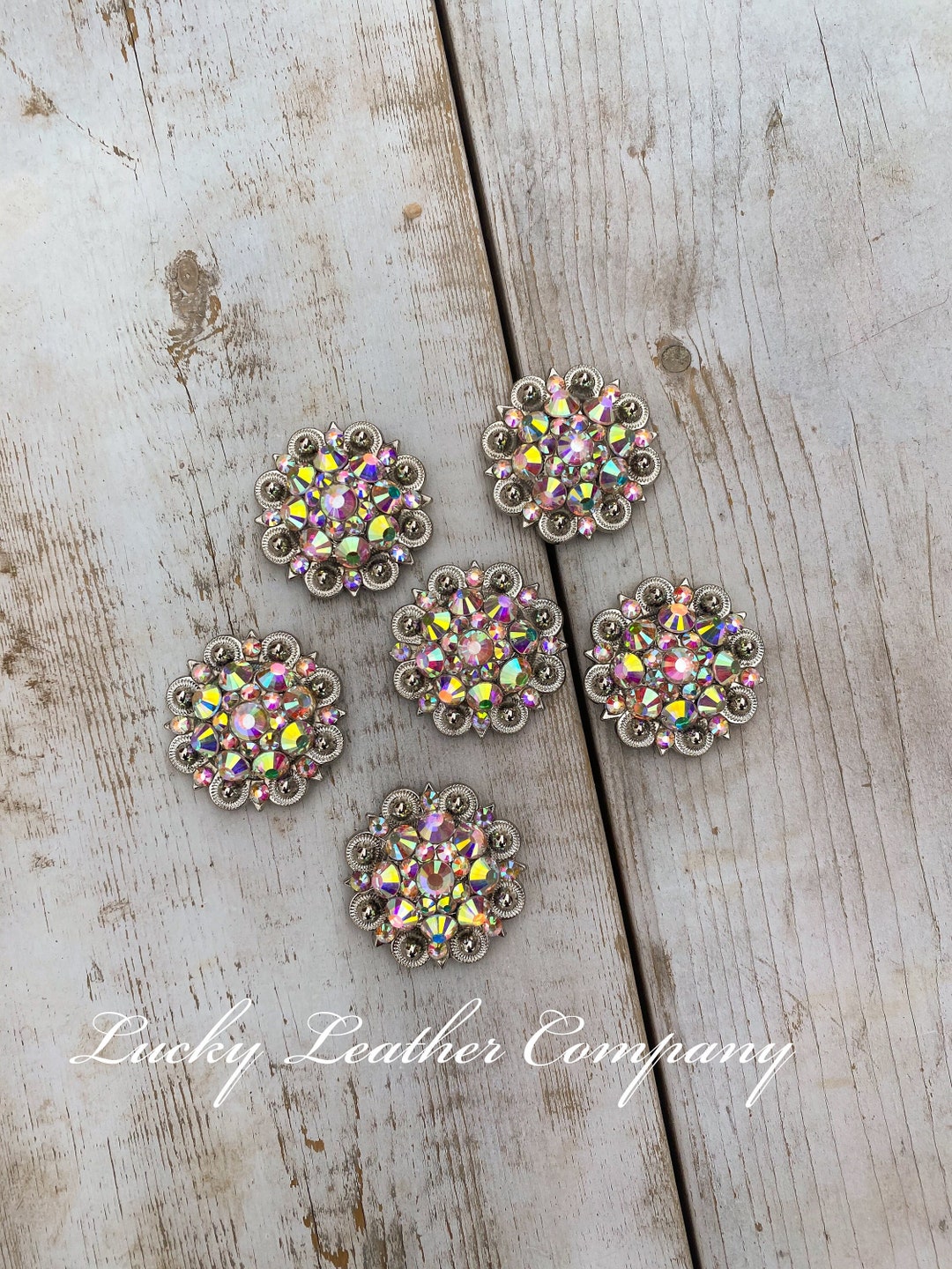 AB Crystal Bling Concho, Western Berry Concho, Silver & Bling Concho ...