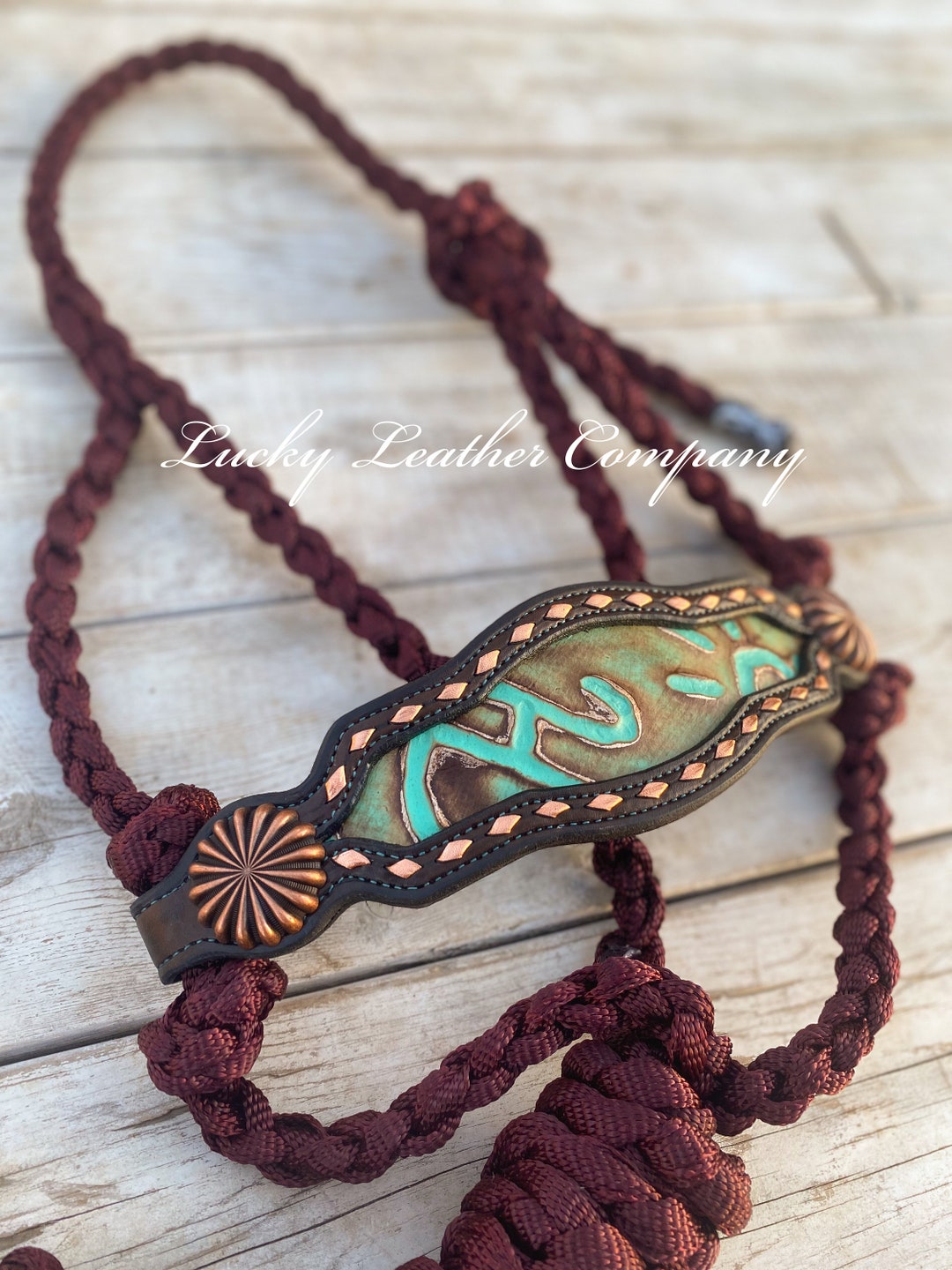 Maroon & Copper Branded Mule Tape Halter, Horse Halter, USA Made ...