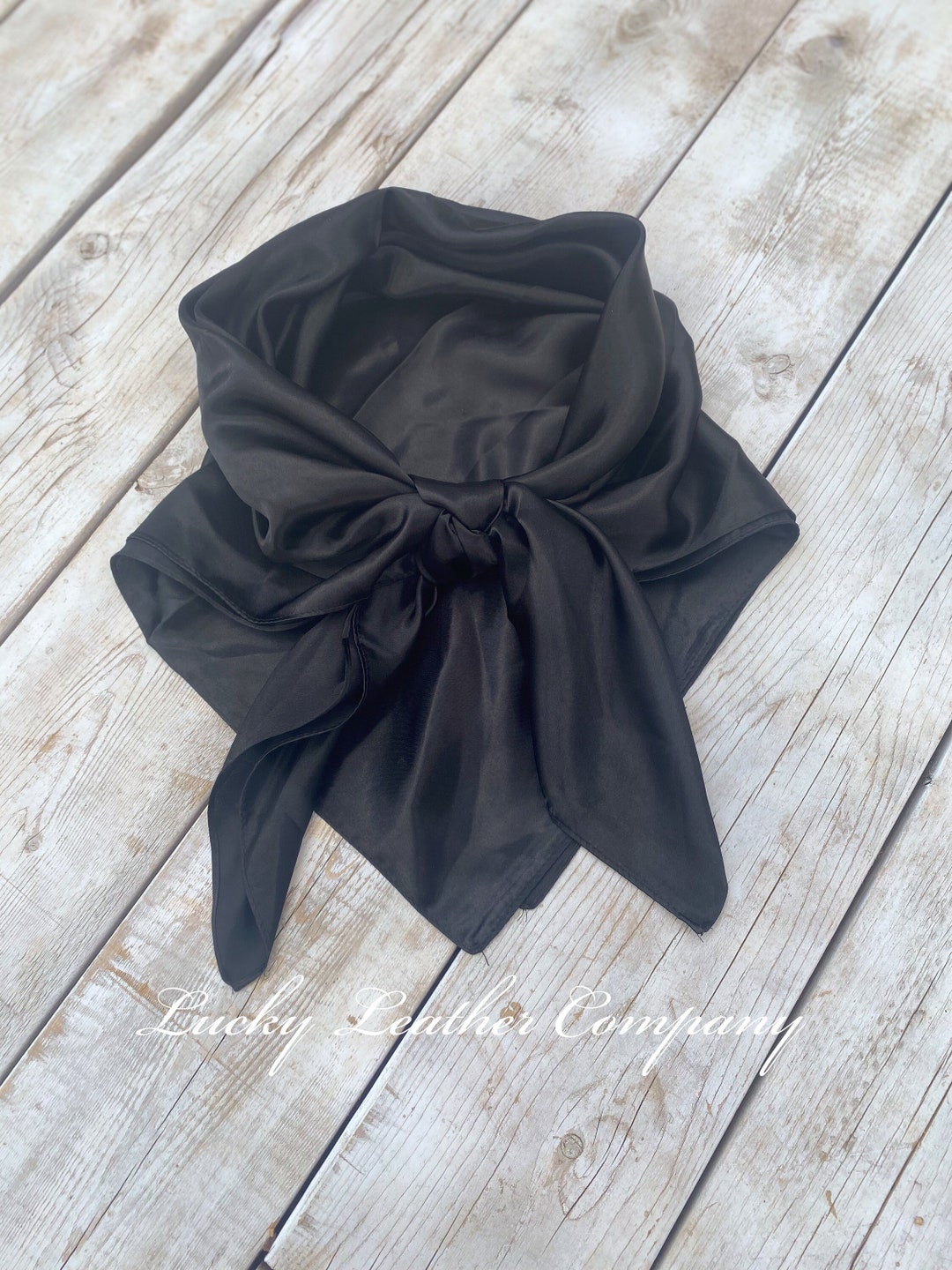 Black Wild Rag, 35"x 35", Western Scarves, Boho Scarf, Cowboy Rag ...