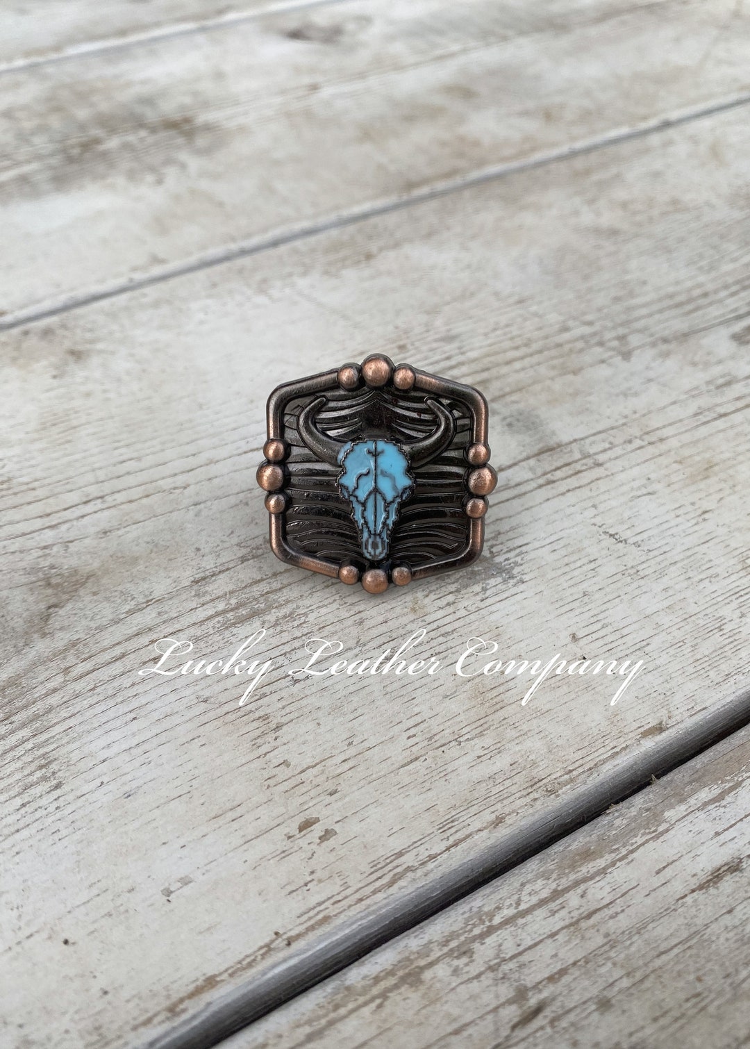 Turquoise Skull Wild Rag Slide, Scarf Slide, Western Wild Rag Slide ...