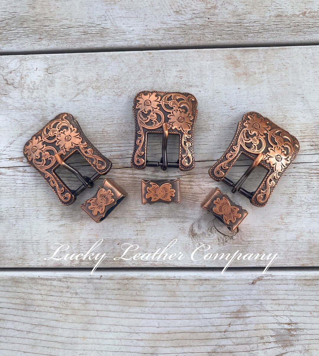 3/4" Antique Copper Buckle & Keeper, Leather Crafting, Hardware, Buckle ...